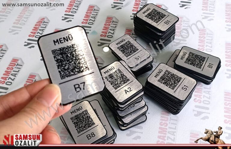 Masa üzeri QR etiket, Masa isimliği, numara ve menü erişimi - Samsun Ozalit
